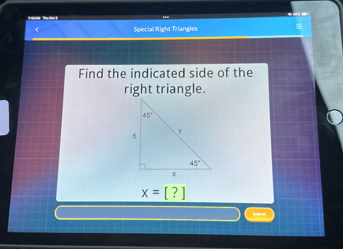 Find the indicated side of the right | StudyX