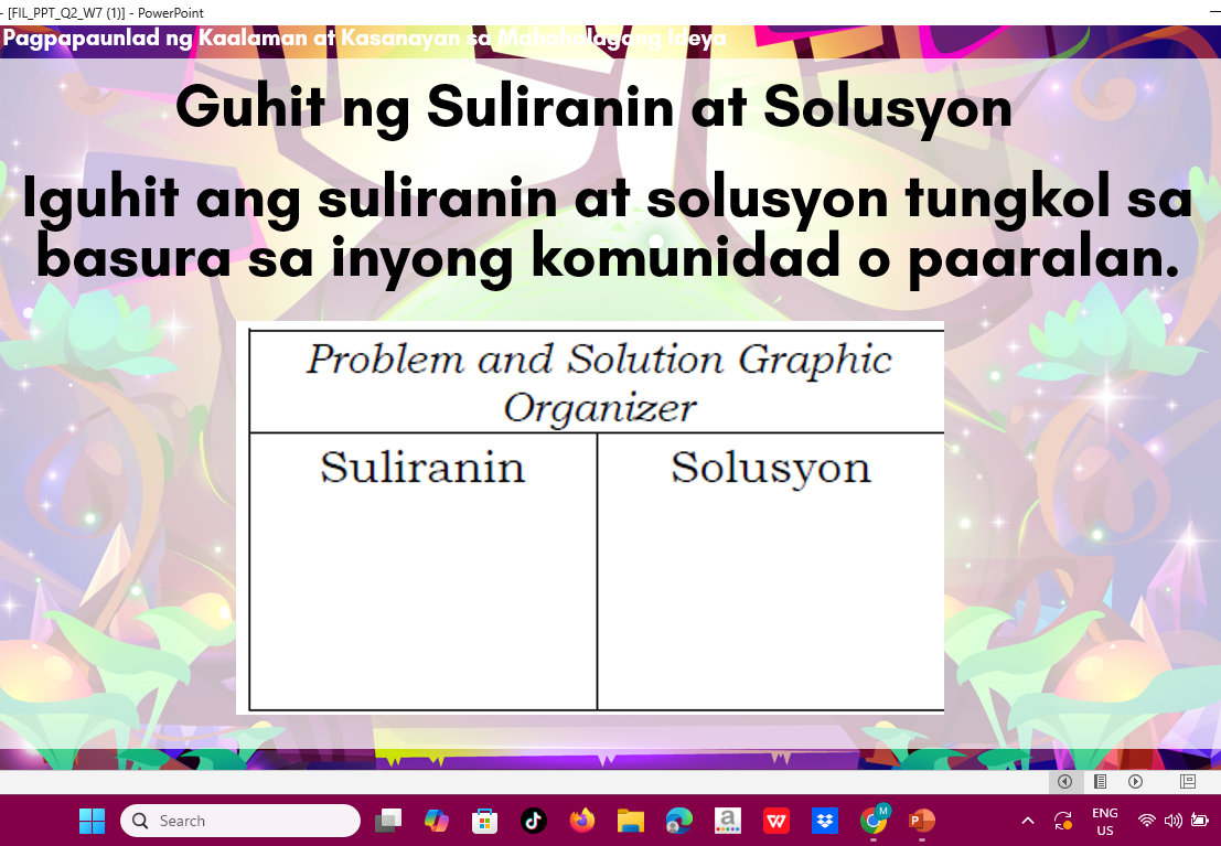 Iguhit ang suliranin at solusyon tungkol sa | StudyX