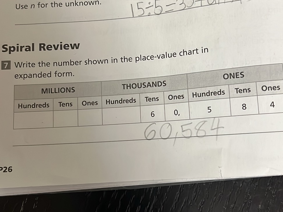 7 Write the number shown in the place-value | StudyX