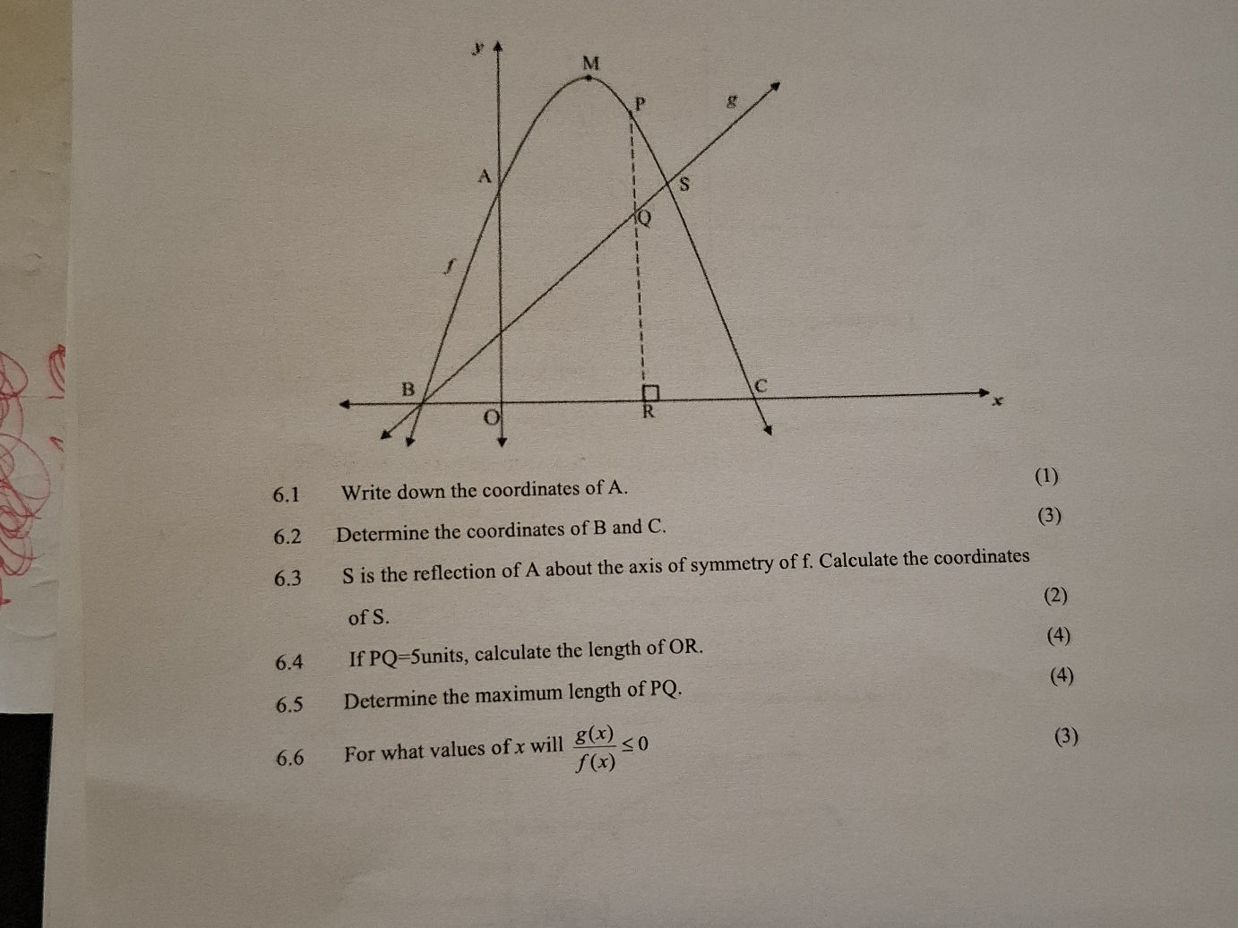The image shows a graph with a parabola | StudyX