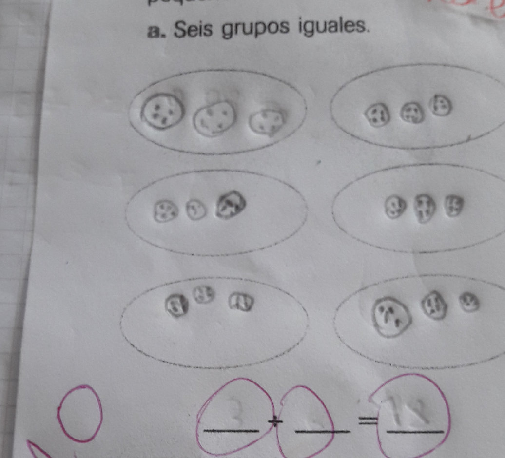 a. Seis grupos iguales. [Image shows 6 | StudyX