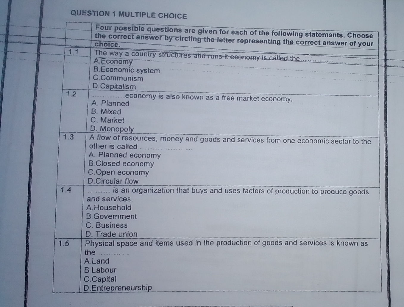 QUESTION 1 MULTIPLE CHOICE Four possible | StudyX