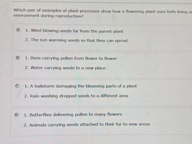 Which pair of examples of plant processes | StudyX