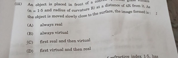 (iii) An object is placed in front of a | StudyX