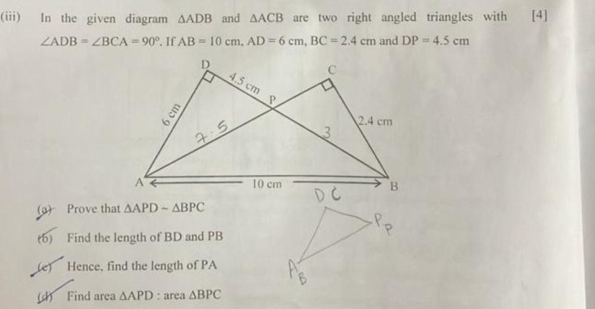 (iii) In the given diagram ADB and ACB are | StudyX