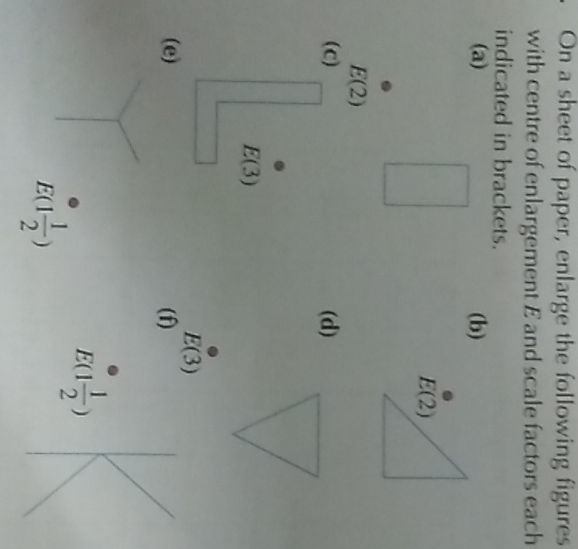 On a sheet of paper enlarge the following | StudyX