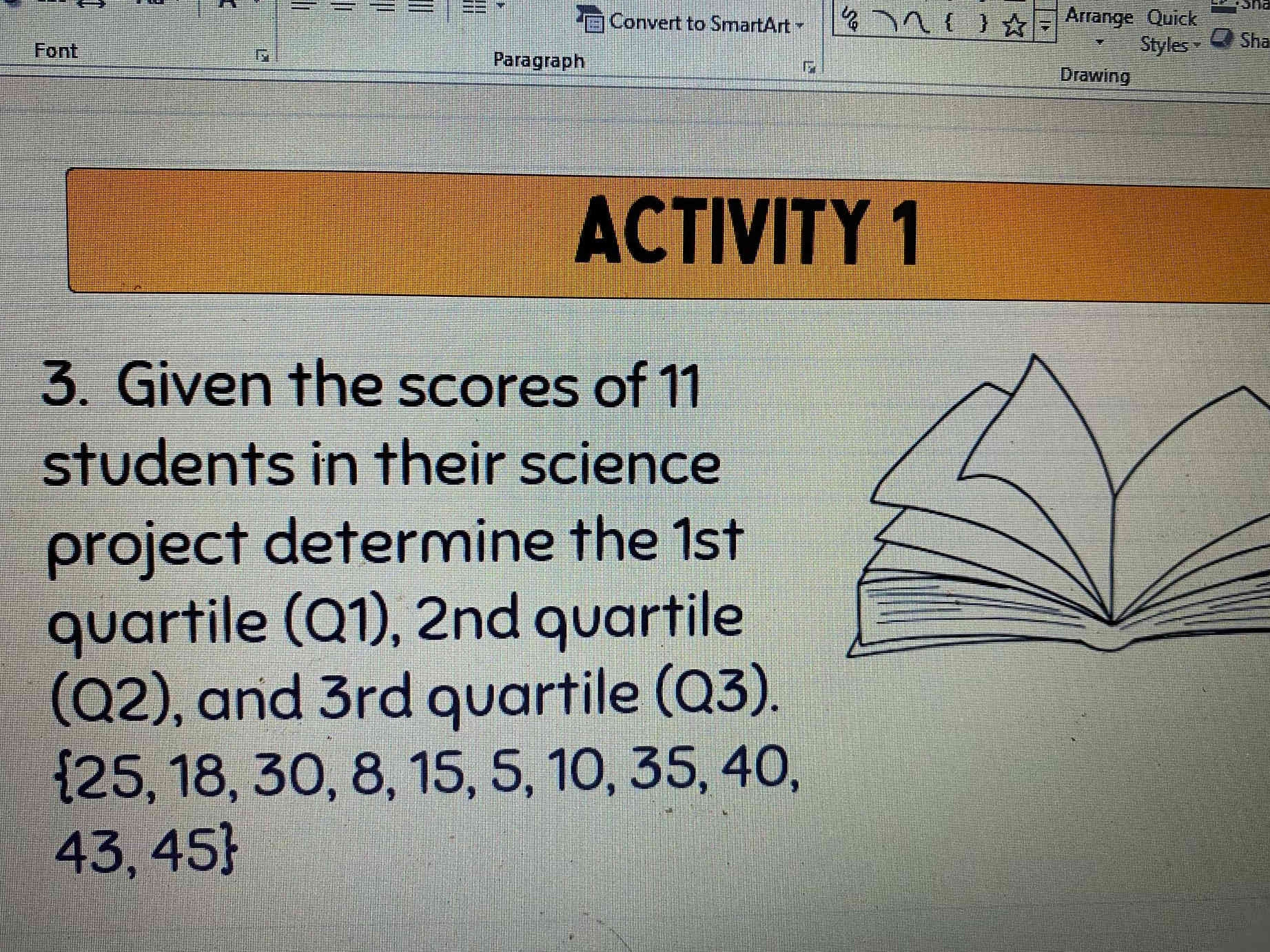 3. Given the scores of 11 students in their | StudyX