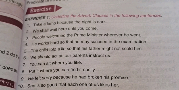 EXERCISE 1 Underline the Adverb Clauses in | StudyX