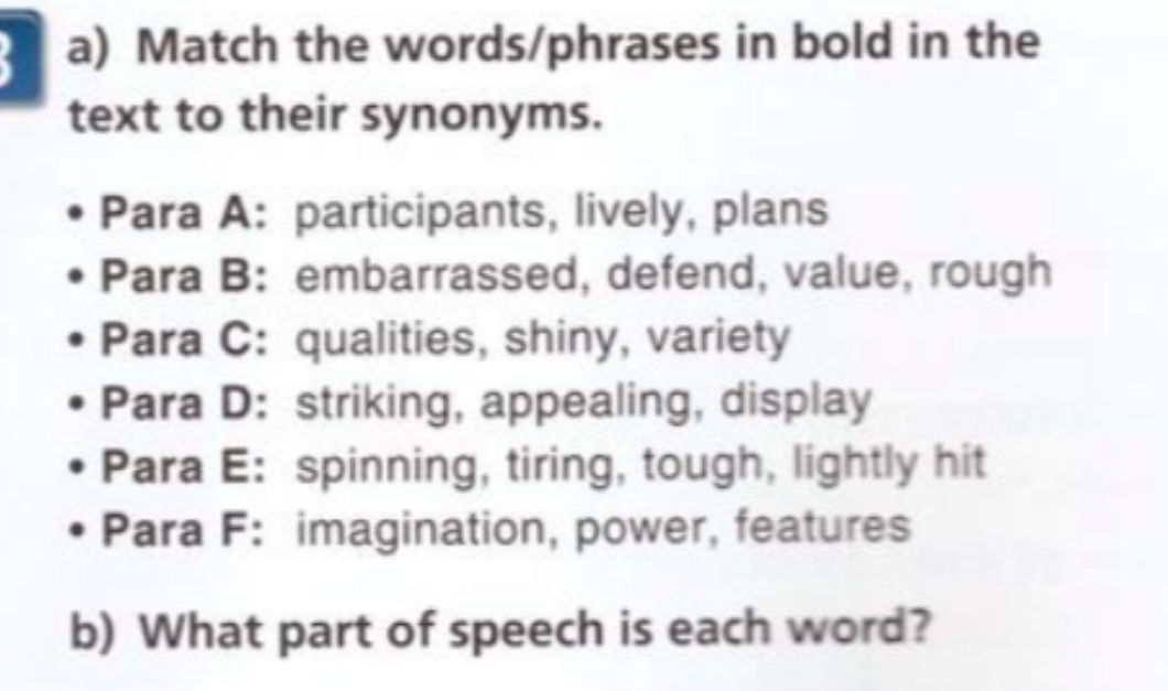 a) Match the words/phrases in bold in the | StudyX