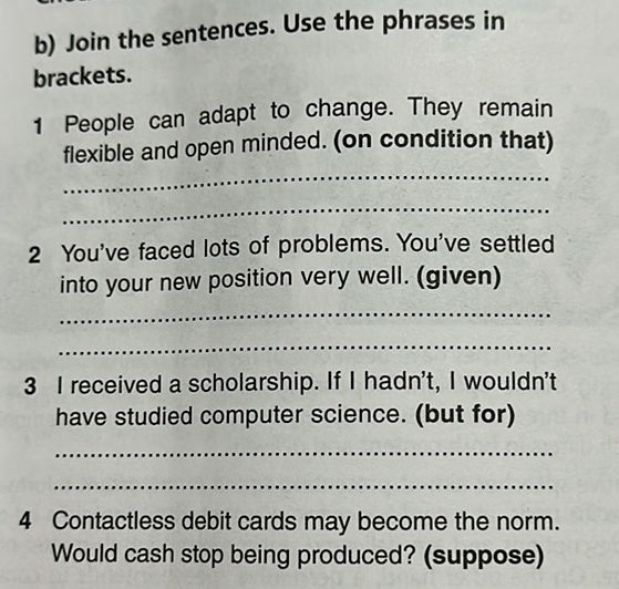 b) Join the sentences. Use the phrases in | StudyX