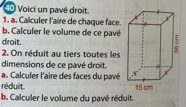 Voici un pav droit 1 a Calculer laire de | StudyX