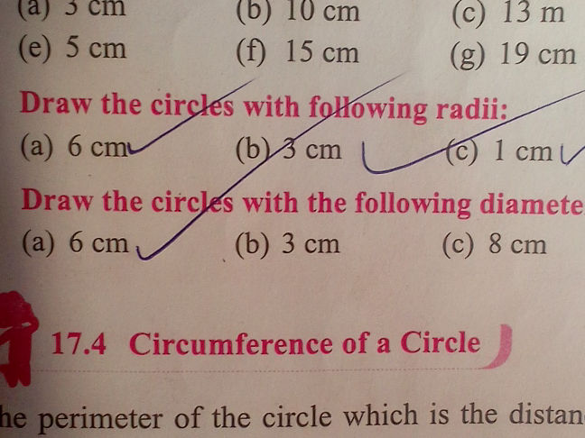 Draw the circles with following radii (a) 6 | StudyX