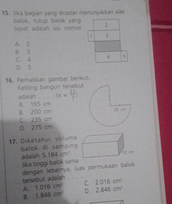 15 Jika bagian yang diraster menunjukkan | StudyX