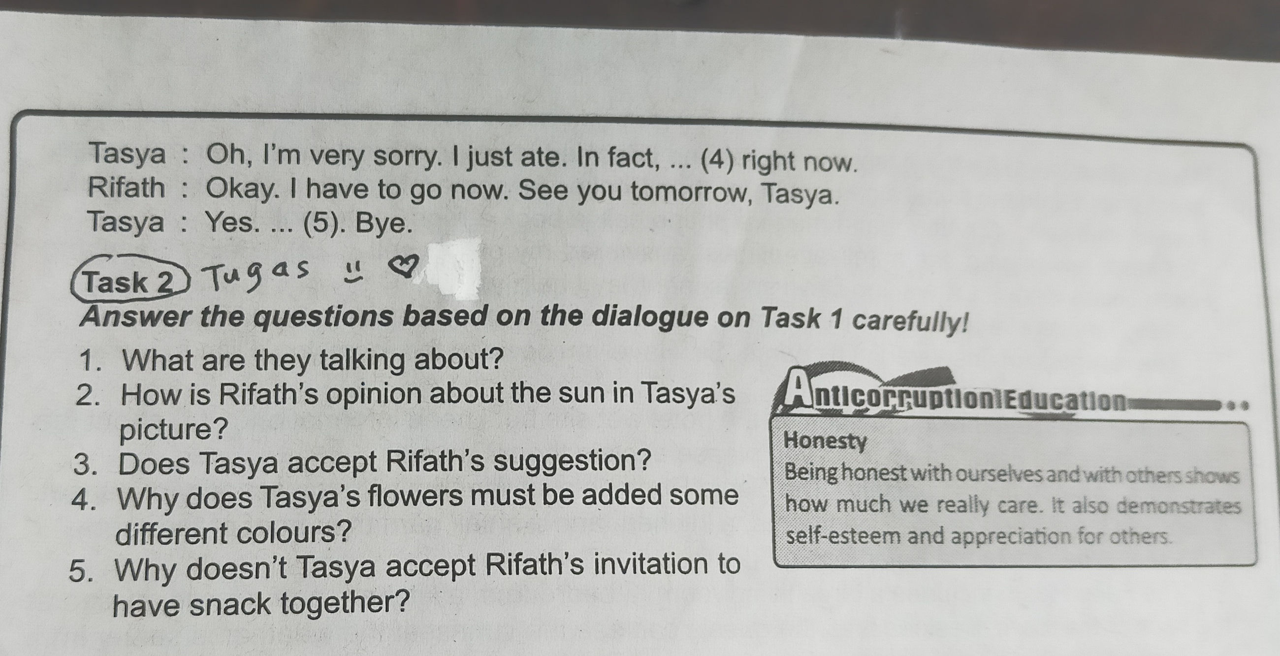 Answer the questions based on the dialogue | StudyX