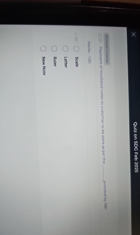 Payment of mutilated notes to customer to be | StudyX