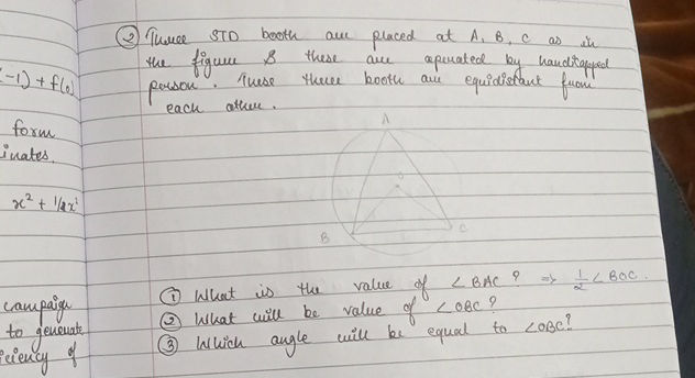 Three STD booth are placed at A B C as in | StudyX