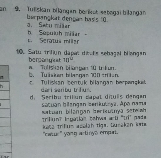 9. Tuliskan bilangan berikut sebagai | StudyX