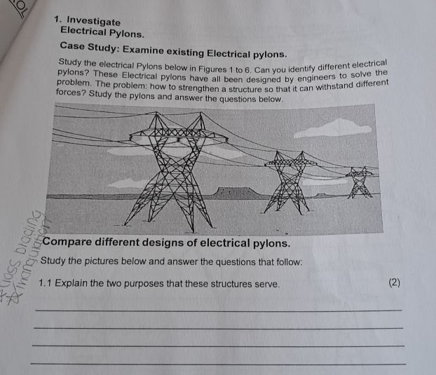 Study the electrical Pylons below in Figures