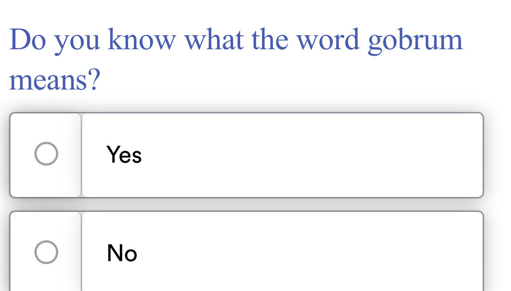 Do you know what the word gobrum means Yes No | StudyX
