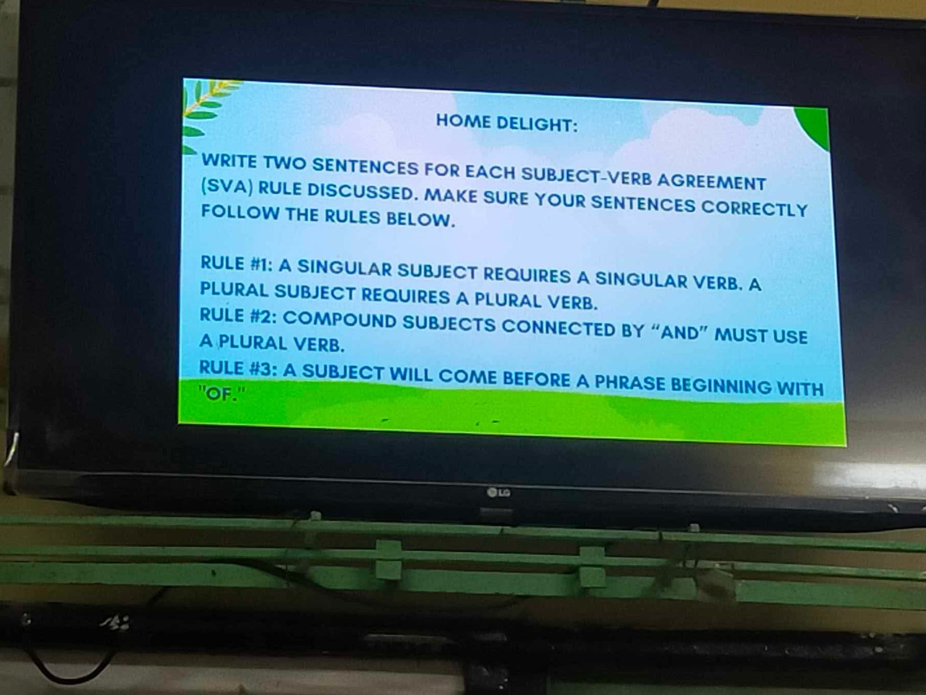 WRITE TWO SENTENCES FOR EACH SUBJECT-VERB | StudyX