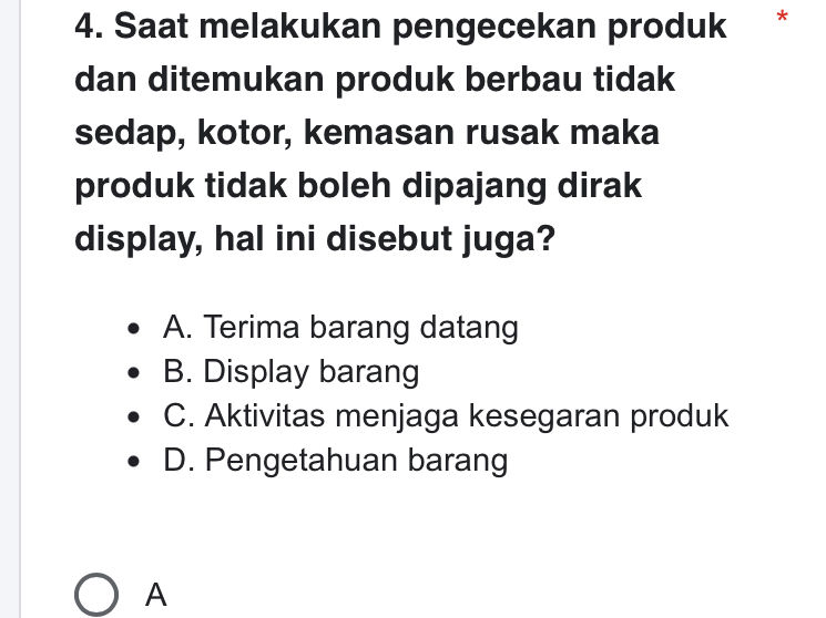 4. Saat melakukan pengecekan produk dan | StudyX