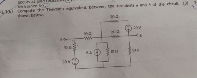 Compute the Thevenin equivalent between the | StudyX