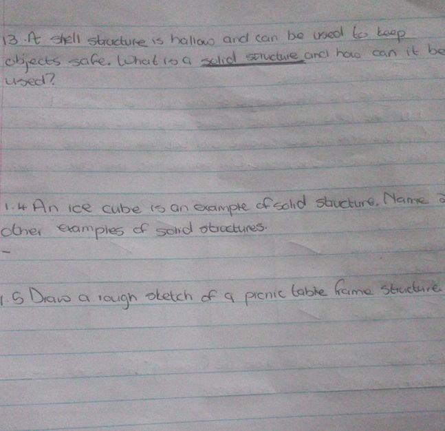 13 A shell structure is hollow and can be | StudyX