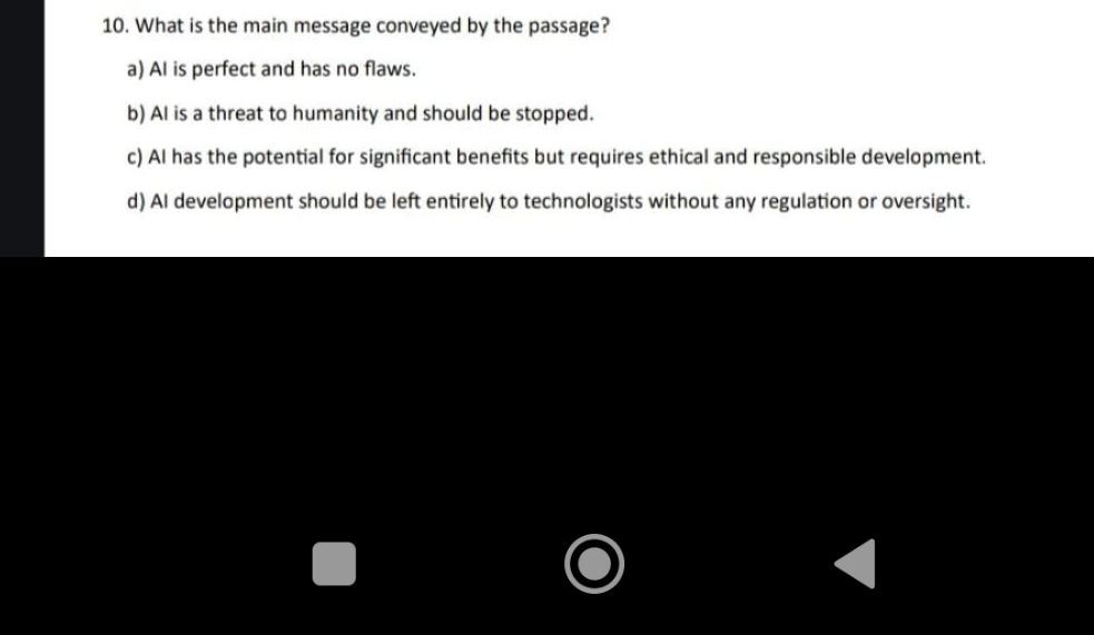 10 What is the main message conveyed by the | StudyX