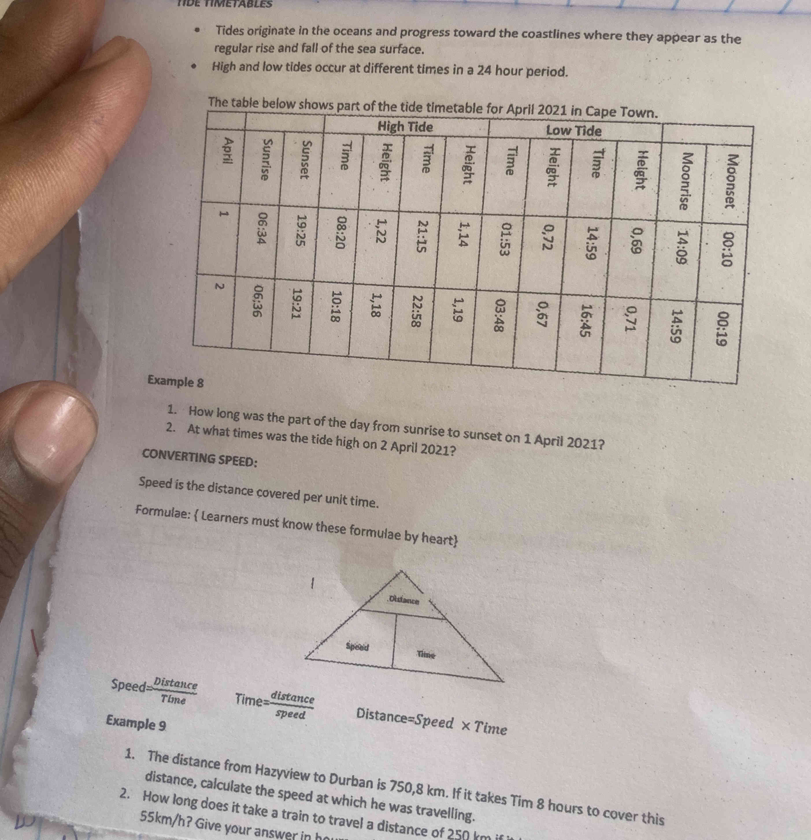 TIDE TIMETABLES Tides originate in the | StudyX