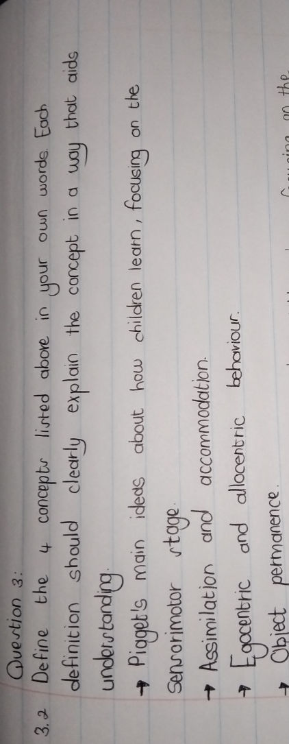 Question 3 32 Define the 4 concepts listed | StudyX