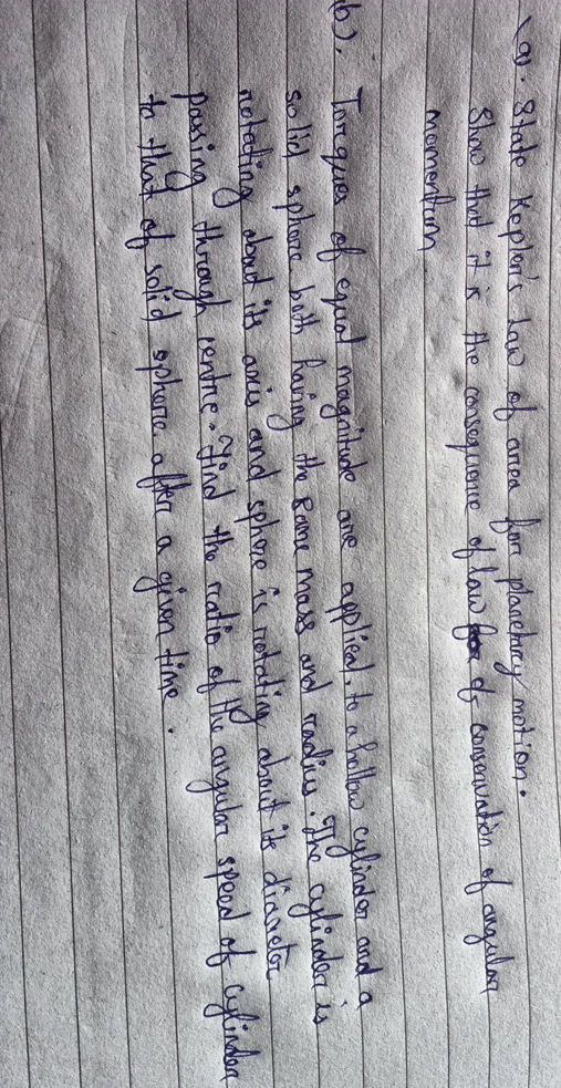 19 State Keplers Law of area for planetary | StudyX