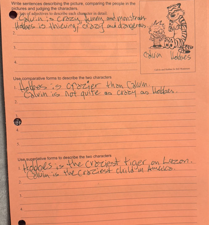 Write sentences describing the picture | StudyX