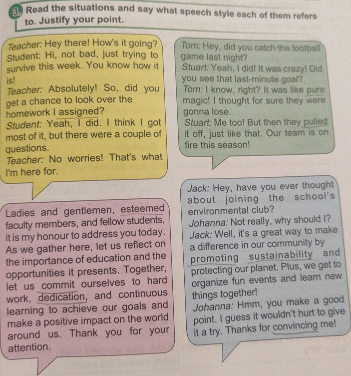 3 Read the situations and say what speech | StudyX