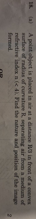 (a) A point object is placed in air at a