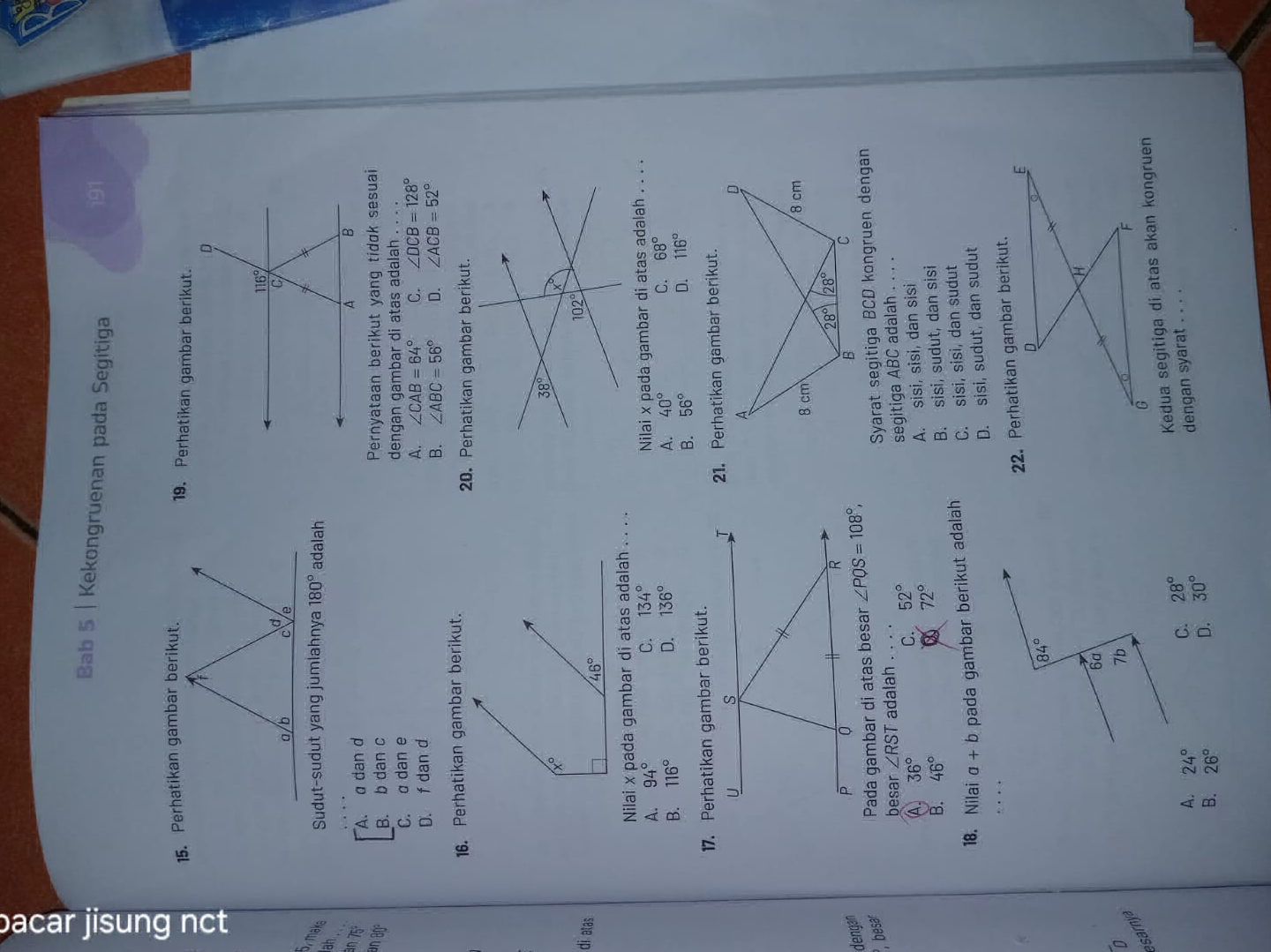 15. Perhatikan gambar berikut. Sudut-sudut | StudyX