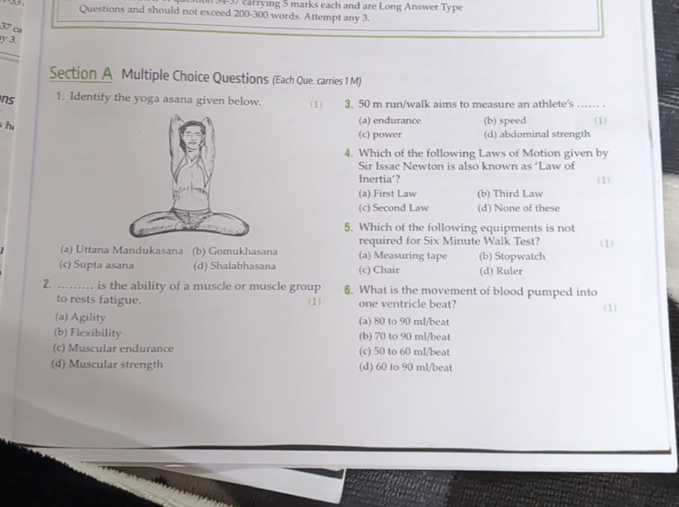 Section A Multiple Choice Questions (Each | StudyX