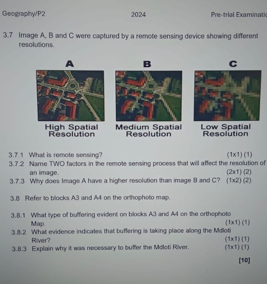 37 Image A B and C were captured by a remote | StudyX