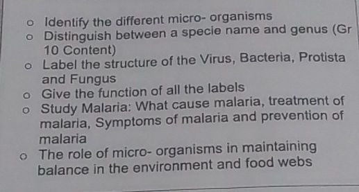 Identify the different micro- organisms | StudyX