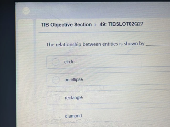 The relationship between entities is shown | StudyX