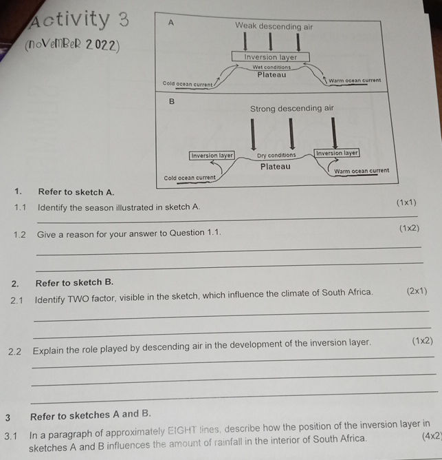 Activity 3 (November 2022) 1 Refer to sketch | StudyX