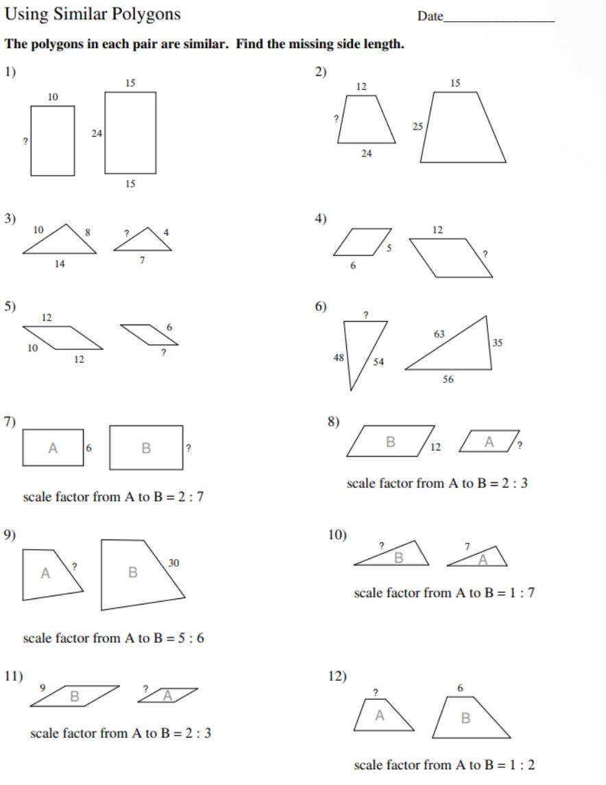 Using Similar Polygons The polygons in each | StudyX