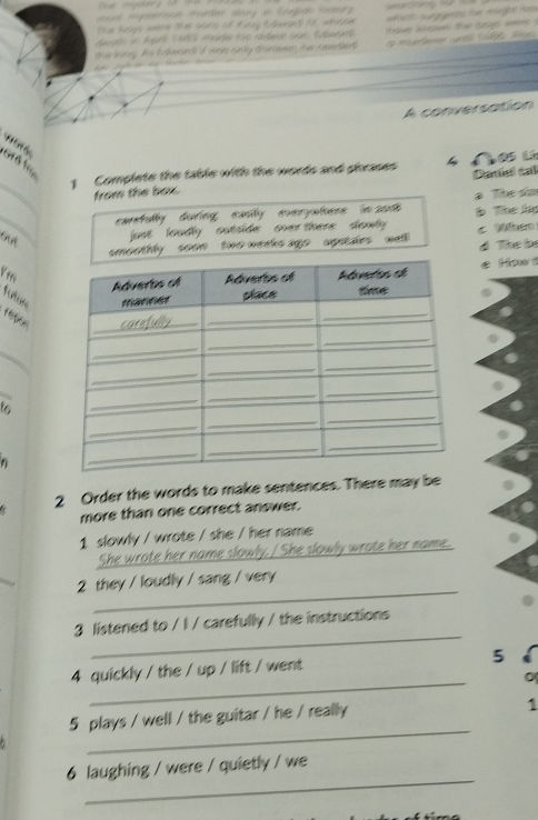1 Complete the table with the words and | StudyX