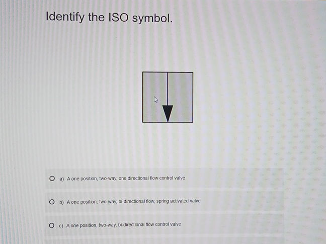Identify the ISO symbol Diagram of a valve | StudyX