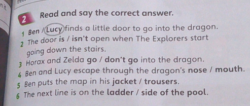 Read and say the correct answer 1 Ben / Lucy | StudyX