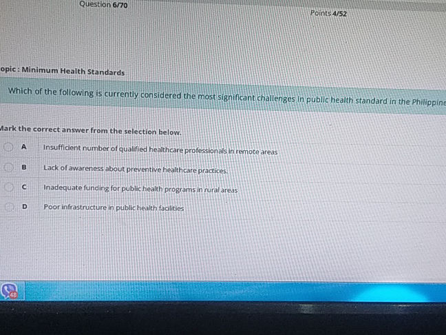 opic Minimum Health Standards Which of the