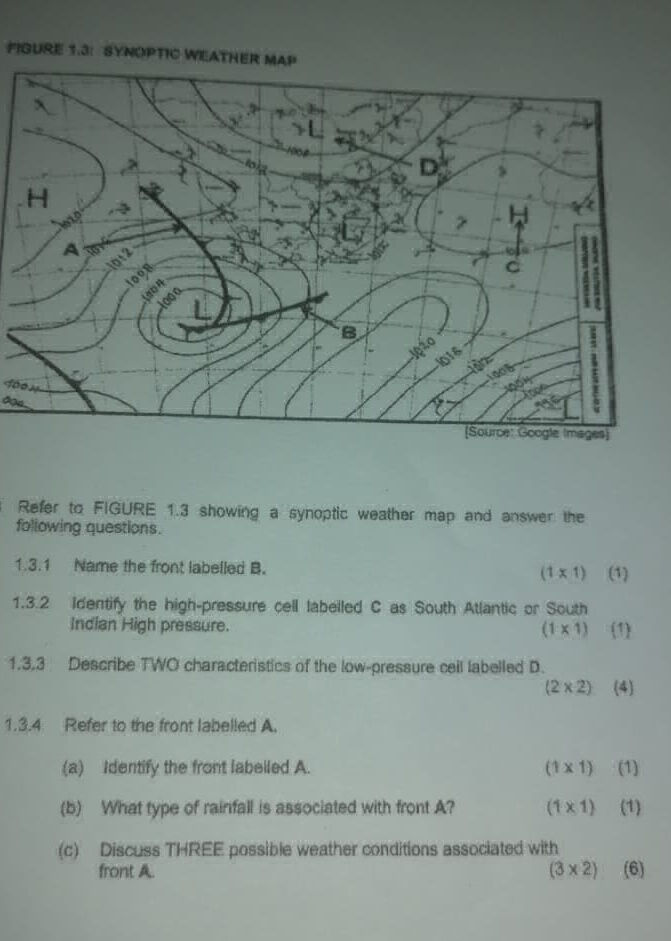 Refer to FIGURE 1.3 showing a synoptic | StudyX
