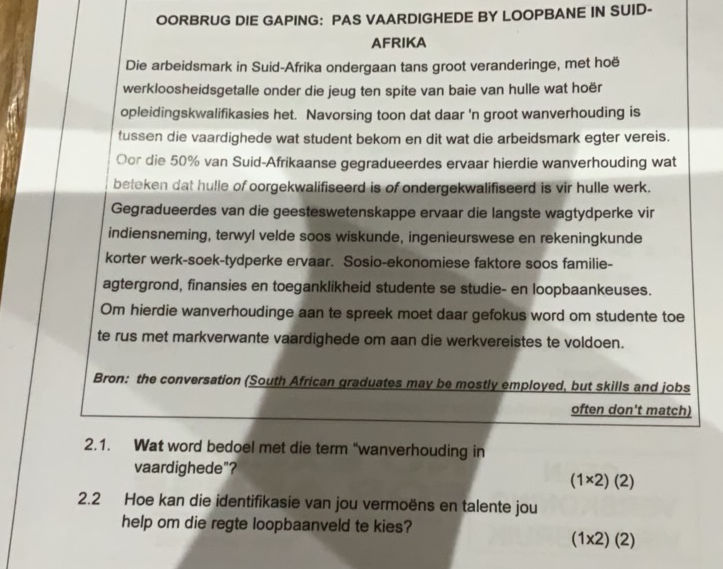 21 Wat word bedoel met die term | StudyX