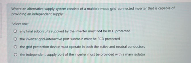 Where an alternative supply system consists | StudyX