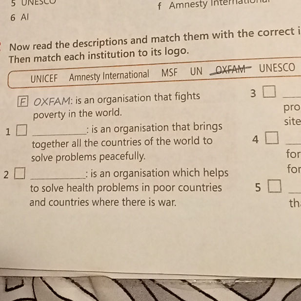 Now read the descriptions and match them | StudyX