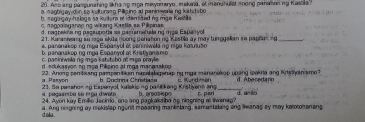 20 Ano ang pangunahing likha ng mga | StudyX